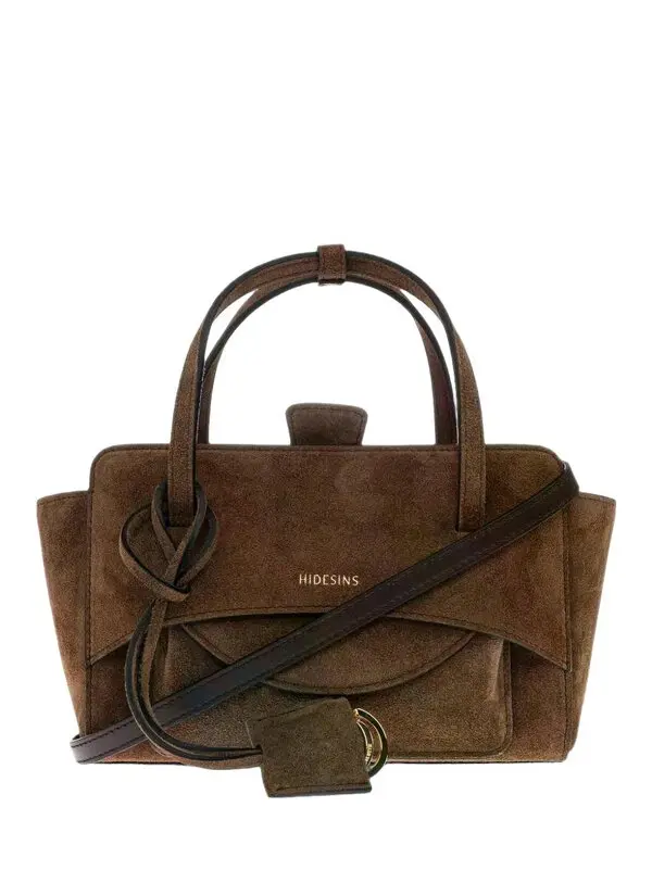 HIDESINS Small Flap Suede Tote Bag - Brown