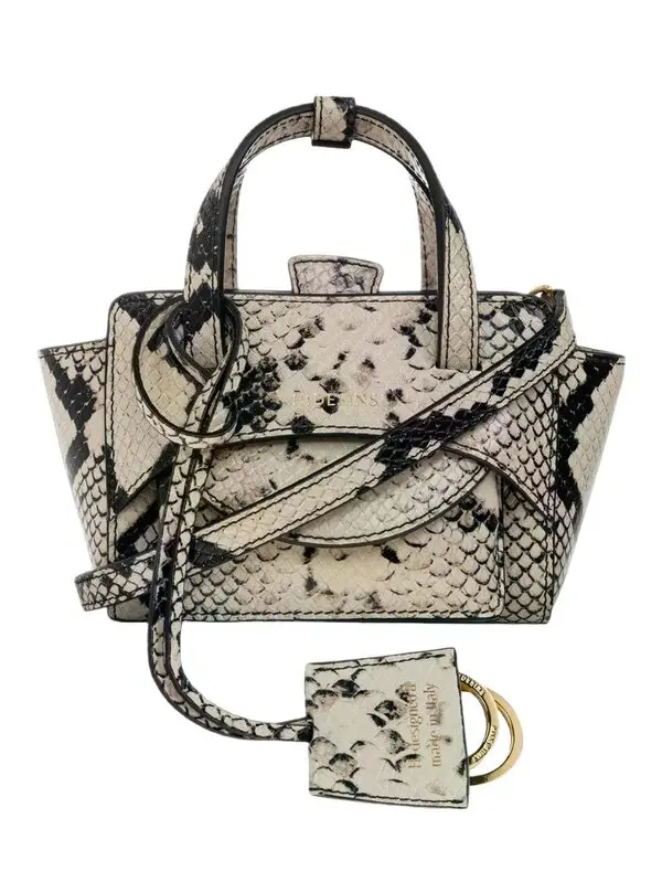 HIDESINS Xs Flap Snakeskin-effect Tote Bag - Neutrals