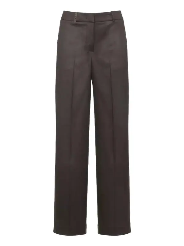 Peserico Pressed-crease Wide-leg Trousers - Brown
