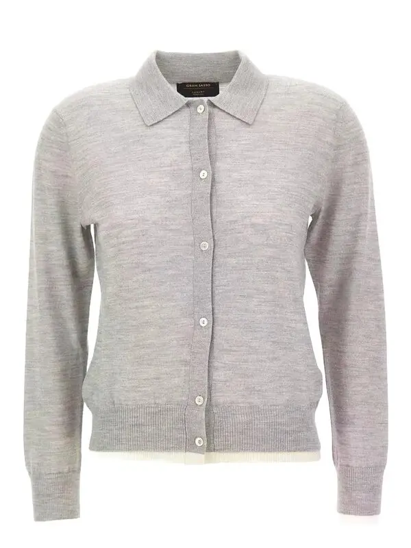 GRAN SASSO Button-front Long-sleeve Cardigan - Grey