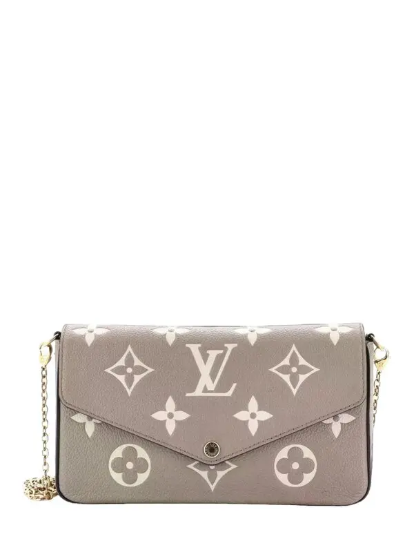 LOUIS VUITTON Felicie Pochette Bicolor Monogram Empreinte Giant Crossbody Bag - Grey