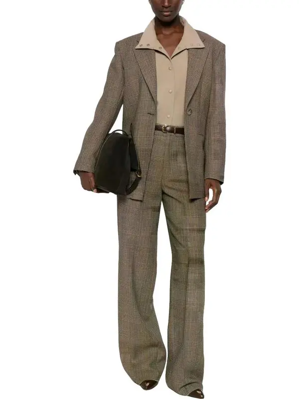 Seafarer Astro Prince Of Wales Check Blazer - Brown