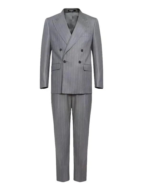 FRANZESE COLLECTION Pinstripe Double-breasted Suit - Grey
