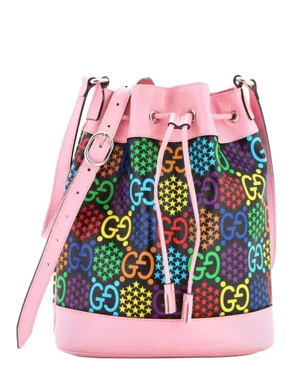 Gucci Psychedelic Print Gg Coated Canvas Medium Bucket Bag - Multicolour