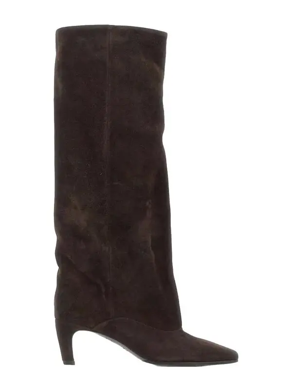 STRATEGIA SHOES Suede Square-toe Boots - Brown