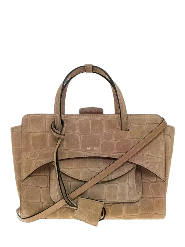HIDESINS M Flap Crocodile-effect Tote Bag - Neutrals