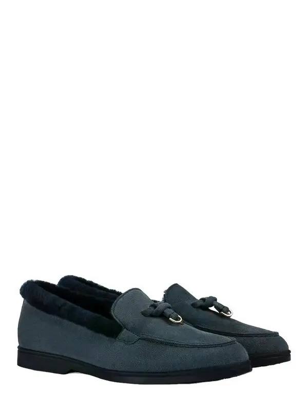 DOUCAL'S Fur-trimmed Tassel Loafers - Blue