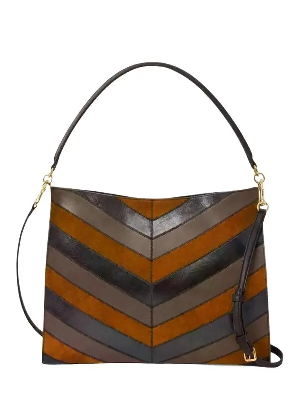 Veronica Beard Vida Chevron Shoulder Bag - Brown