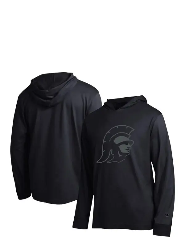 Champion Usc Trojans Tonal All-star Long Sleeve Hooded T-shirt - Black