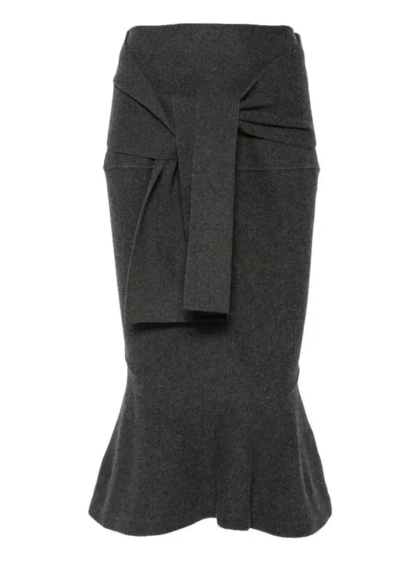 Jacquemus The Fiocco Tie-fastening Flounce-hem Skirt - Grey