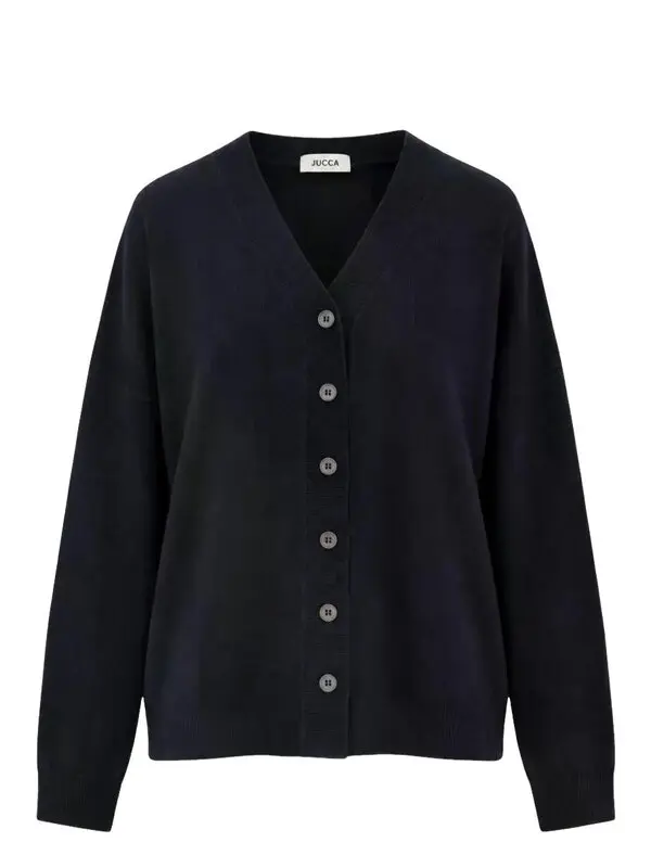 JUCCA V-neck Button-up Cardigan - Blue