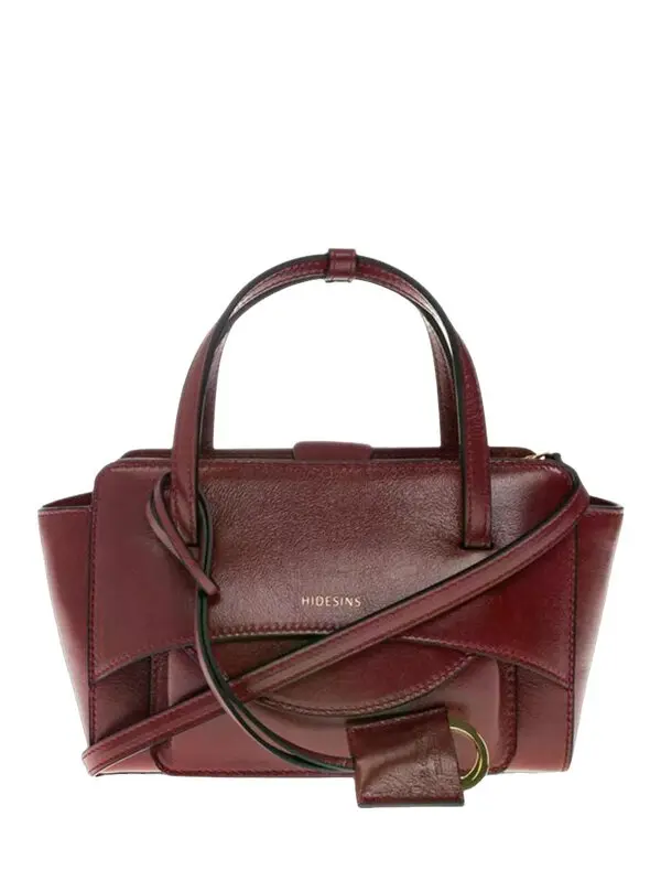 HIDESINS Small Flap Leather Tote Bag - Red