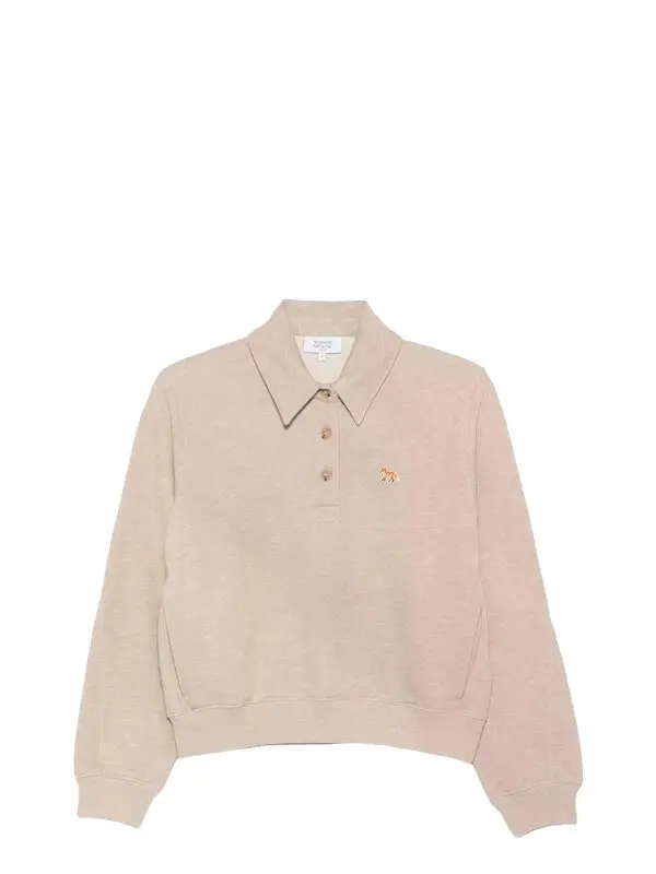 Maison Kitsuné Fox-patch Polo Shirt - Neutrals