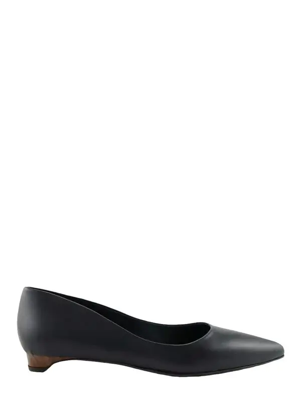 THIRON Ozu Pointed-toe Wooden-heel Pumps - Black