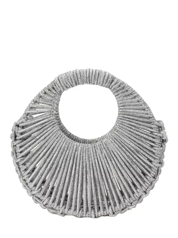 HIBOURAMA Jaya Crystal-embellished Woven Shoulder Bag - Silver