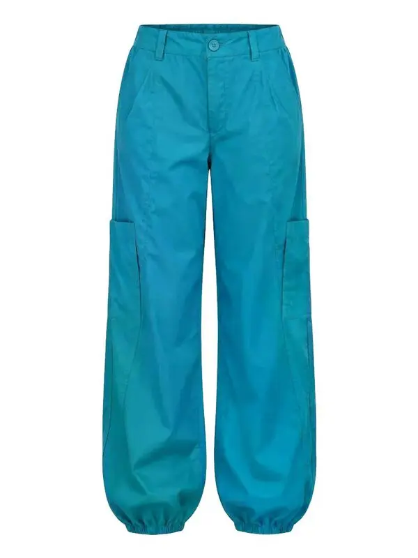 KAOS Pocket-detail Elasticated-cuff Cargo Pants - Blue