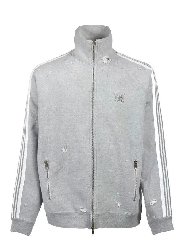 Needles Damaged Cotton-jersey Track Jacket - Grey