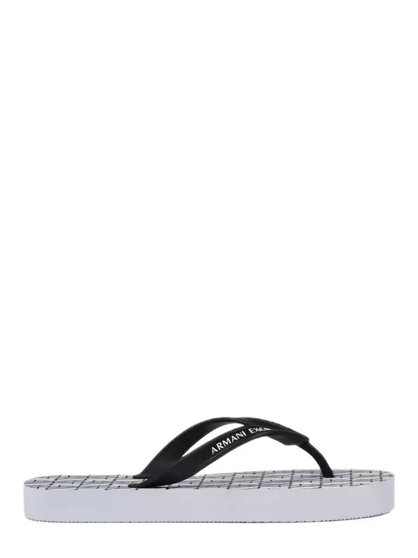 Armani Exchange Logo-print Flip Flops - White