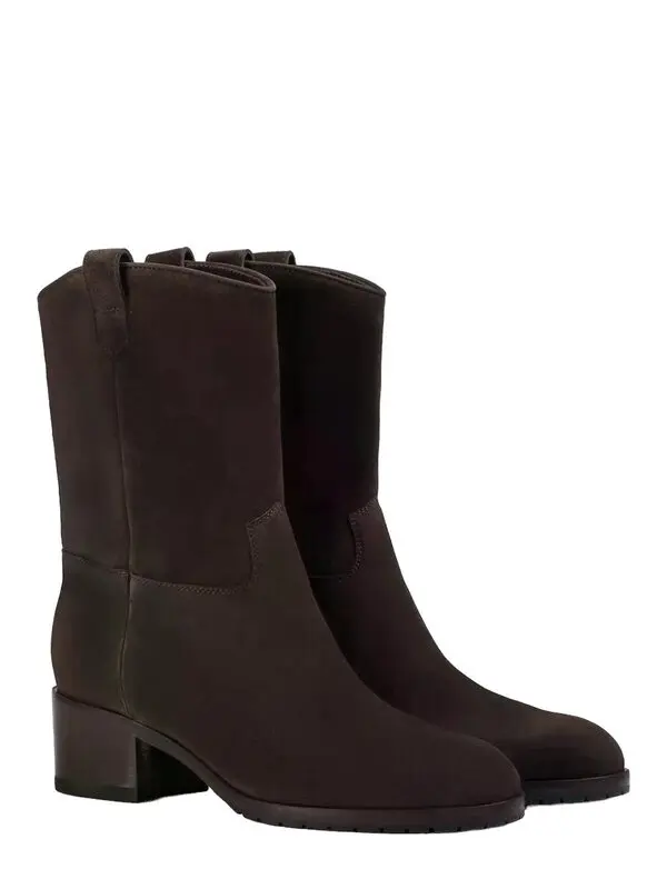 DOUCAL'S Suede Block-heel Boots - Brown