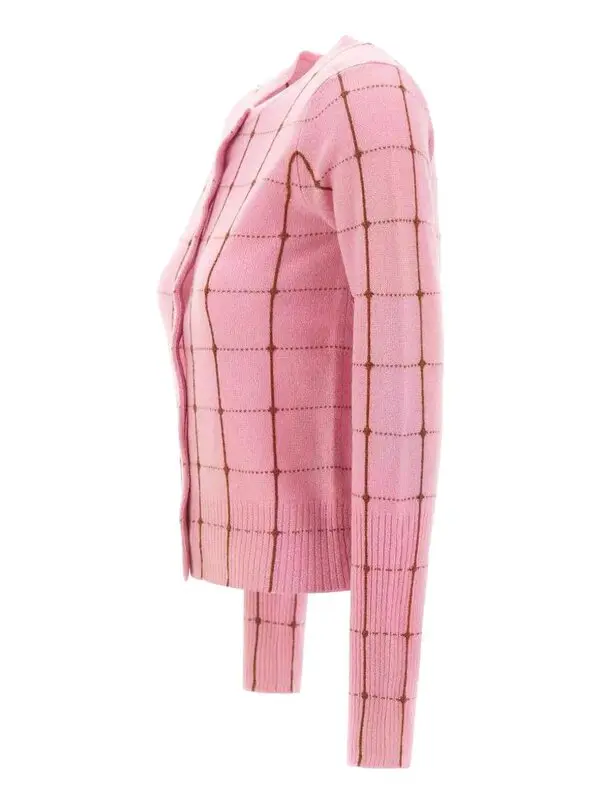 Guest In Residence Jane Checked Cardigan - Pink