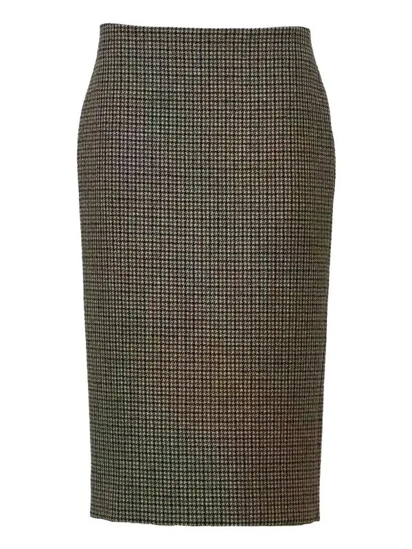 P.a.r.o.s.h Houndstooth-pattern Pencil Midi Skirt - Neutrals