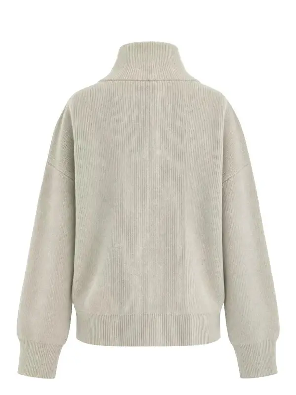 JUCCA Ribbed Shawl-collar Cardigan - Neutrals