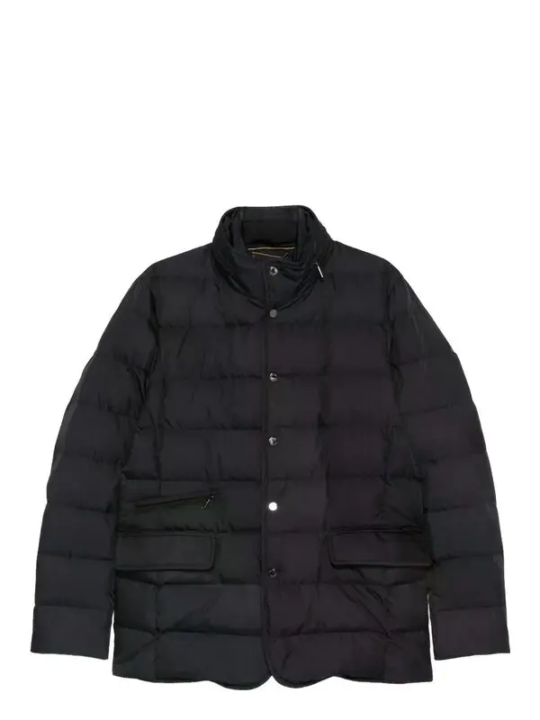 MOORER Quilted High-neck Jacket - Blue