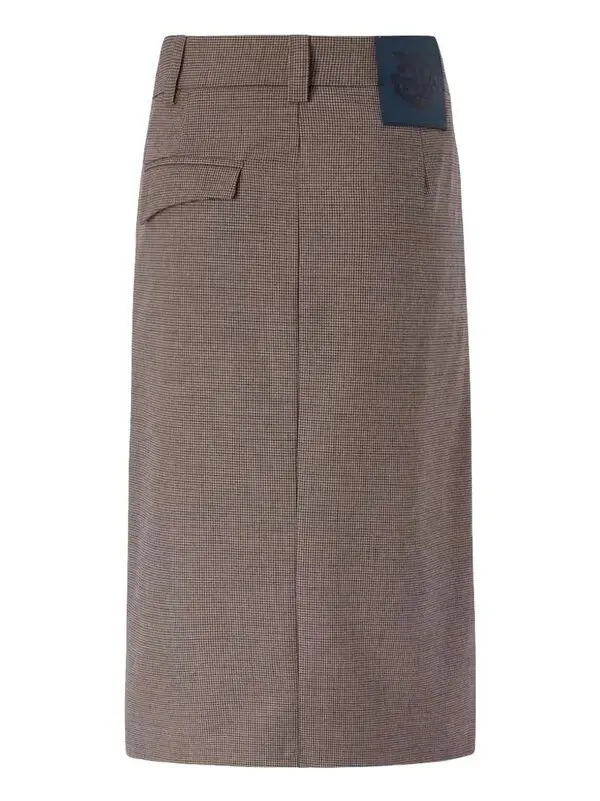 Pinko Calf-length Wrap Skirt With Check Pattern - Brown