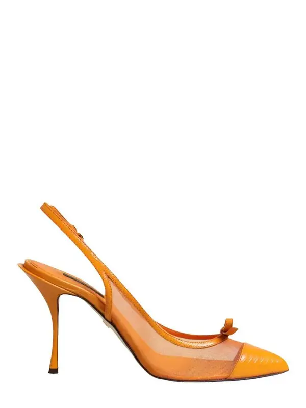 Dolce & Gabbana Bow-detail Mesh Slingback Pumps - Orange