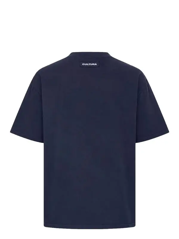 CULTURA Logo-print Oversized T-shirt - Blue