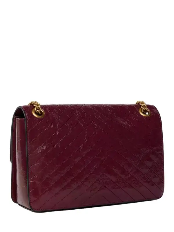 Pinko Chevron-quilted Leather Shoulder Bag - Red
