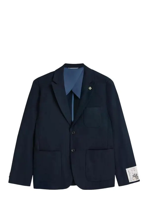 Scotch & Soda Pierce Herringbone Blazer - Blue