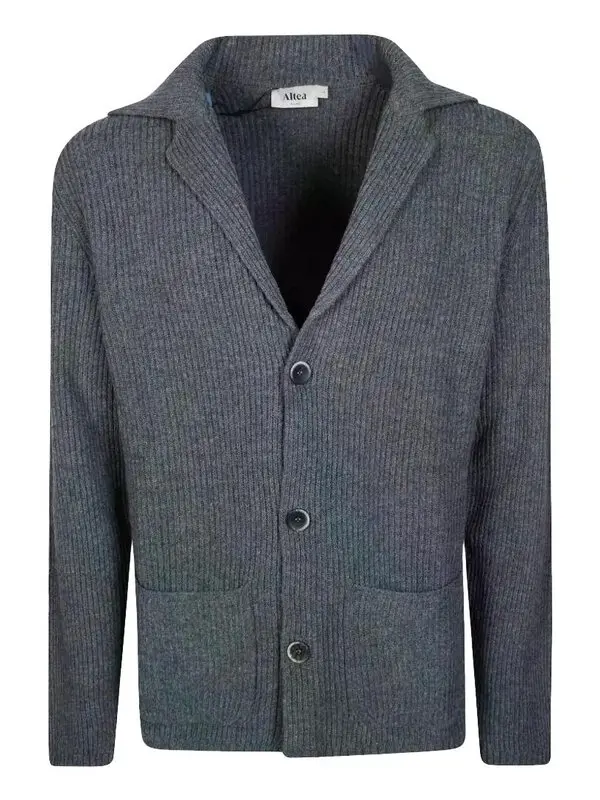 Altea Ribbed-knit Shawl-collar Cardigan - Grey