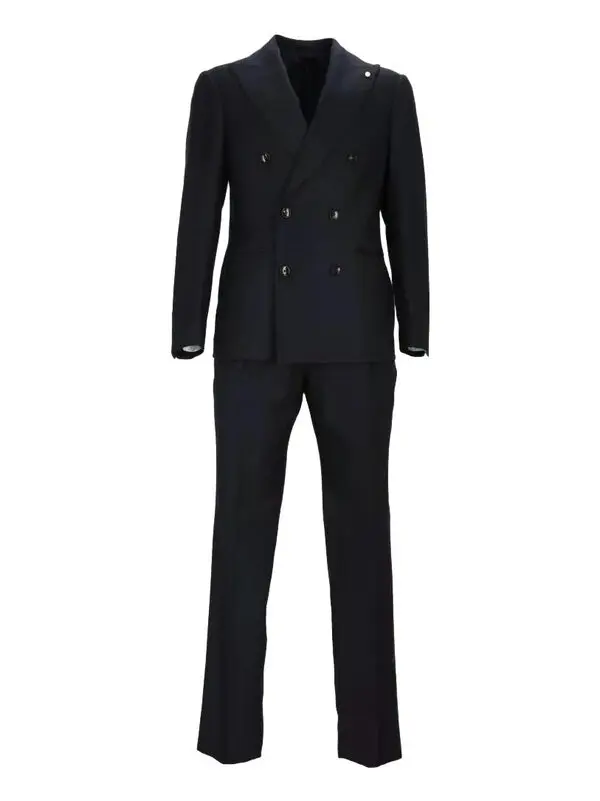 LUIGI BIANCHI Double-breasted Drop 7 Suit - Blue