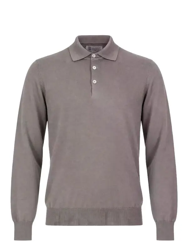 Brunello Cucinelli Long-sleeve Polo Shirt - Grey
