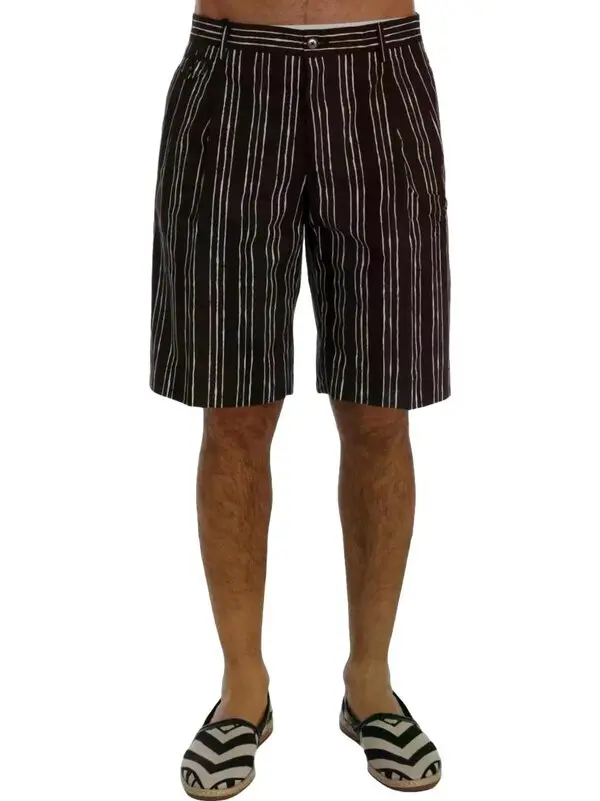 Dolce & Gabbana Striped Cotton Shorts - Red