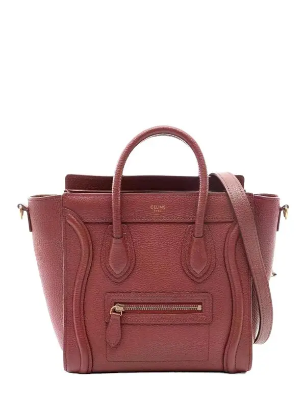 Celine 2000-2026 Nano Luggage Tote Satchel - Red