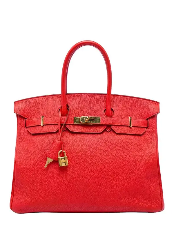 Hermès 2013 Togo Birkin Retourne 35 Handbag - Red