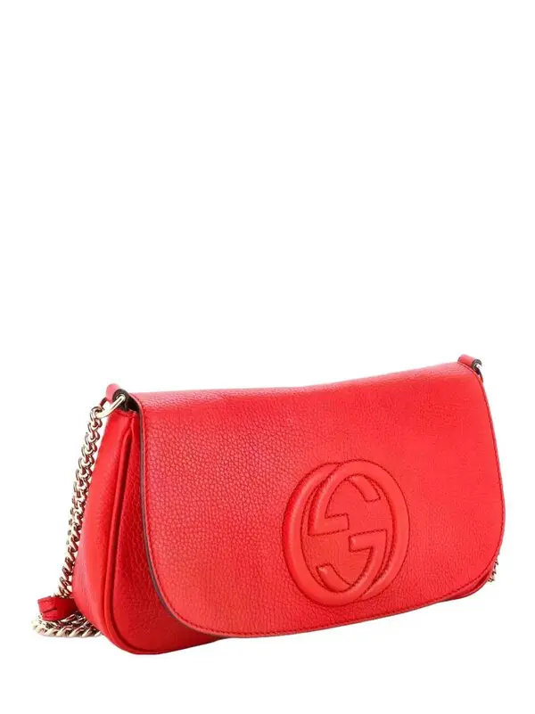 Gucci Soho Chain Leather Medium Crossbody Bag - Red