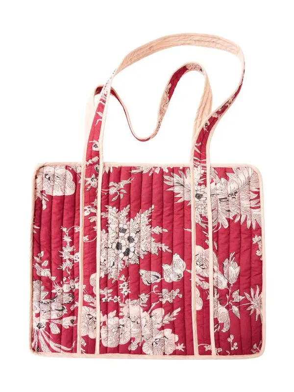 INARA Shiraz Bouquet Tote Bag - Red
