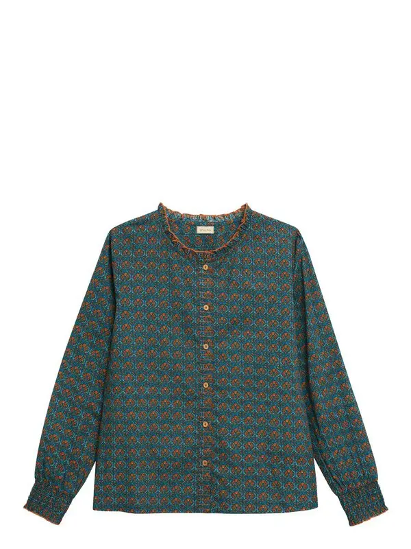 INARA Cinnamon Dusk Cotton Top - Blue