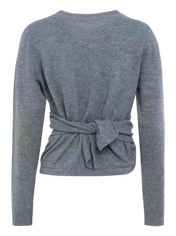 TELA Asymmetric-hem Wrap Sweater - Grey