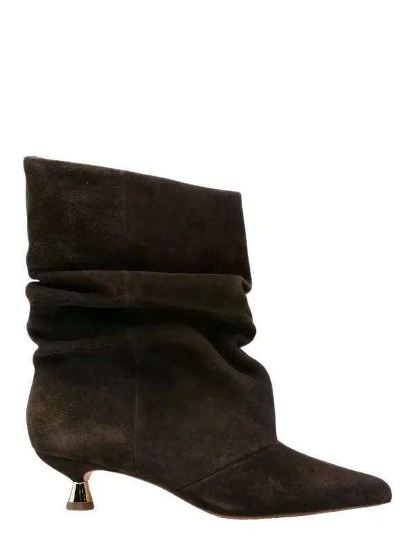 ALMA EN PENA Slouchy Pointed-toe Ankle Boots - Brown