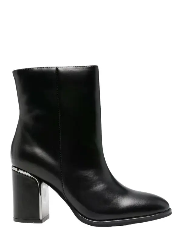 ALMA EN PENA Block-heel Leather Ankle Boots - Black