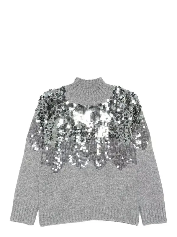 Liu Jo Sequin-embellished High-neck Sweater - Grey