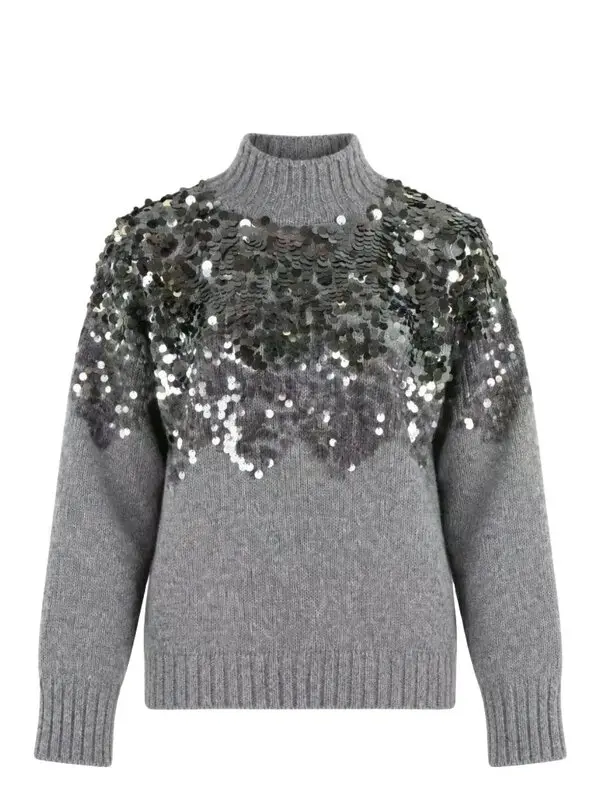 Liu Jo Sequin-embellished High-neck Sweater - Grey
