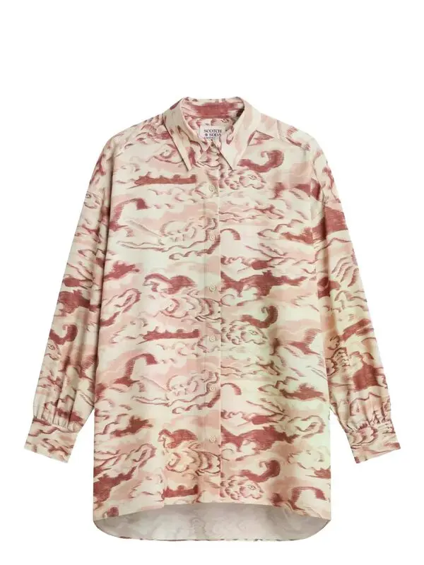 Scotch & Soda Ikat-print Long-sleeve Shirt - Neutrals