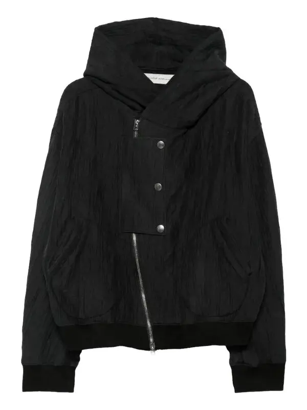 INDIVIDUAL SENTIMENTS Crinkled-finish Hooded Jacket - Black