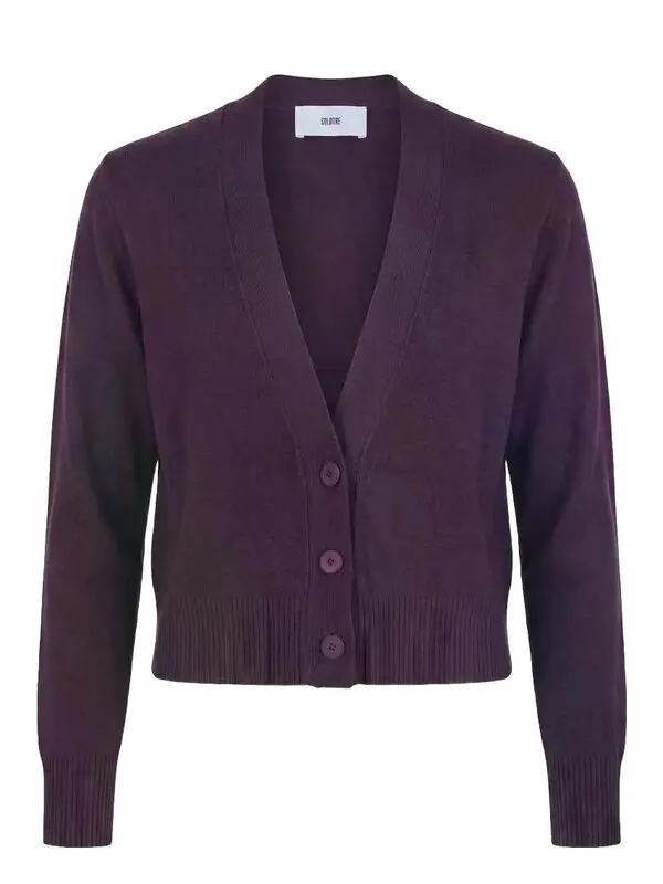 SOLOTRE V-neck Knitted Cardigan - Red