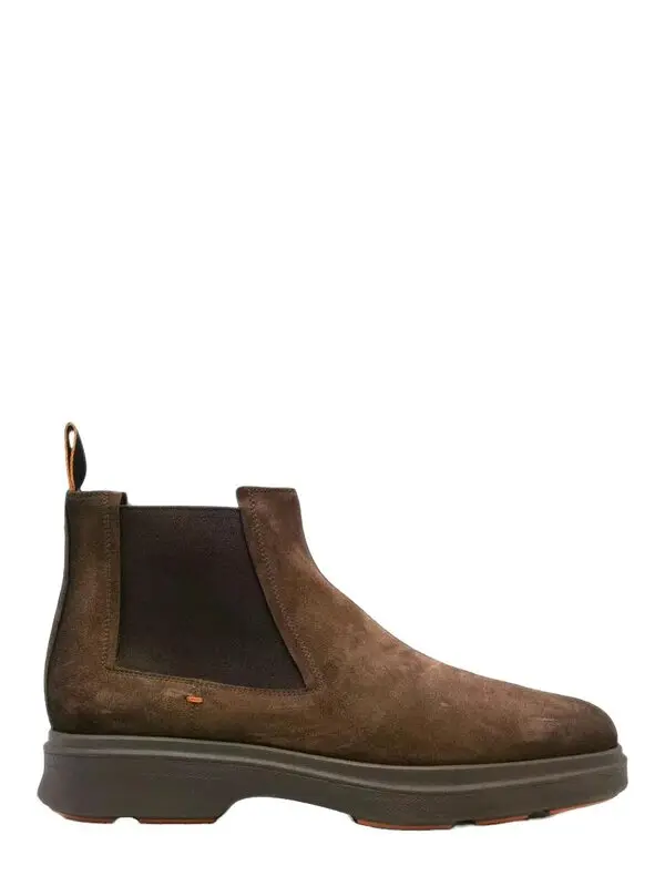 Santoni Suede Chelsea Boots - Brown